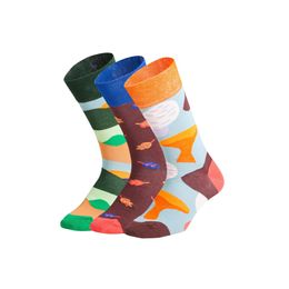DillySocks Socken 'Fall Wonders' Damen Gr&ouml;&szlig;e 36/40 blau / dunkelgr&uuml;n / orange