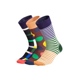 DillySocks Socken 'Geo Trio' Damen Gr&ouml;&szlig;e 36/40 gr&uuml;n / lila / hellorange
