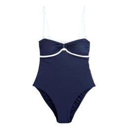 Mint Velvet Badeanzug Damen Gr&ouml;&szlig;e M navy / wei&szlig;