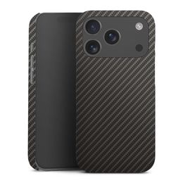 DeinDesign iPhone 17 Pro Handy Premium Case Smartphone Handyh&uuml;lle Schutzh&uuml;lle gl&auml;nzend Carbon Metallic Look Muster Premium Case