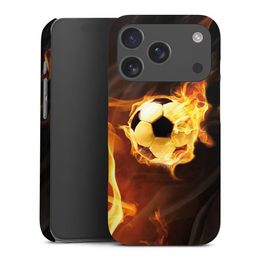 DeinDesign iPhone 17 Pro Handy Premium Case Smartphone Handyh&uuml;lle Schutzh&uuml;lle gl&auml;nzend Soccer Ball Fire Premium Case