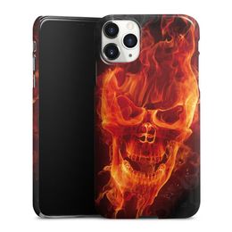 DeinDesign iPhone 11 Pro Max Handy Premium Case Smartphone Handyh&uuml;lle Schutzh&uuml;lle gl&auml;nzend Fire Skull Totenkopf Premium Case
