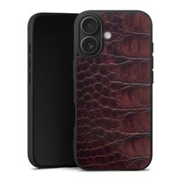 DeinDesign iPhone 17 Handy Premium Silikon H&uuml;lle Handyh&uuml;lle schwarz Case Animal Print Crocodile Leather Silikon Premium Case
