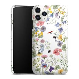 DeinDesign iPhone 11 Pro Max Handy Premium Case Smartphone Handyh&uuml;lle Schutzh&uuml;lle gl&auml;nzend Flowers Bee Muster Premium Case