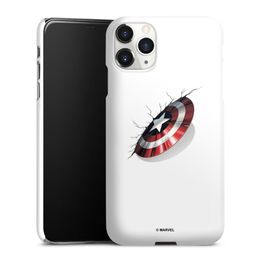 DeinDesign iPhone 11 Pro Max Handy Premium Case Smartphone Handyh&uuml;lle Schutzh&uuml;lle gl&auml;nzend Captain America Official Licensed Product Marvel Premium Case