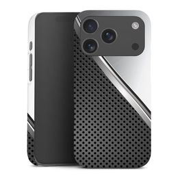 DeinDesign iPhone 17 Pro Handy Premium Case Smartphone Handyh&uuml;lle Schutzh&uuml;lle gl&auml;nzend Steel Metall Carbon Premium Case
