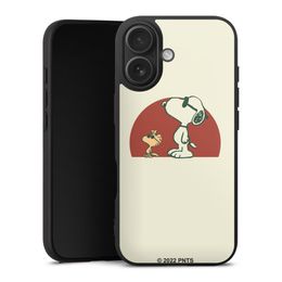 DeinDesign iPhone 17 Handy Premium Silikon H&uuml;lle Handyh&uuml;lle schwarz Case Snoopy Official Licensed Product Kindheit Silikon Premium Case