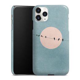 DeinDesign iPhone 11 Pro Max Handy Premium Case Smartphone Handyh&uuml;lle Schutzh&uuml;lle gl&auml;nzend Turquoise Bird Moon Premium Case