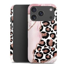 DeinDesign iPhone 17 Pro Handy Premium Case Smartphone Handyh&uuml;lle Schutzh&uuml;lle gl&auml;nzend Leopard Glitzer Marble Premium Case