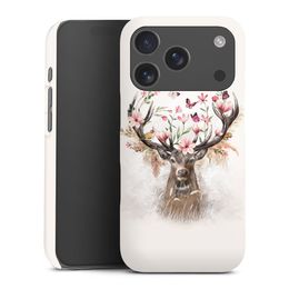 DeinDesign iPhone 17 Pro Handy Premium Case Smartphone Handyh&uuml;lle Schutzh&uuml;lle gl&auml;nzend Deer Flowers Animals Premium Case