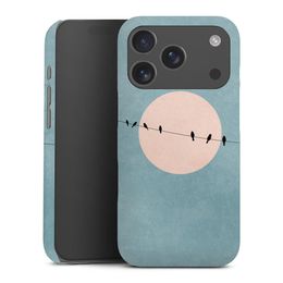 DeinDesign iPhone 17 Pro Handy Premium Case Smartphone Handyh&uuml;lle Schutzh&uuml;lle matt Bird Turquoise Moon Premium Case