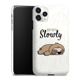 DeinDesign iPhone 11 Pro Max Handy Premium Case Smartphone Handyh&uuml;lle Schutzh&uuml;lle gl&auml;nzend Sloth Animals Lazy Sunday Premium Case