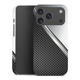 DeinDesign iPhone 17 Pro Handy Premium Case Smartphone Handyh&uuml;lle Schutzh&uuml;lle matt Steel Metall Carbon Premium Case