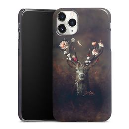 DeinDesign iPhone 11 Pro Max Handy Premium Case Smartphone Handyh&uuml;lle Schutzh&uuml;lle gl&auml;nzend Rehe Reindeer Flowers Premium Case