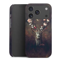DeinDesign iPhone 17 Pro Handy Premium Case Smartphone Handyh&uuml;lle Schutzh&uuml;lle gl&auml;nzend Reindeer Flowers Rehe Premium Case