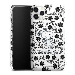 DeinDesign iPhone 11 Pro Max Handy Premium Case Smartphone Handyh&uuml;lle Schutzh&uuml;lle gl&auml;nzend Flowers Peanuts Snoopy Premium Case