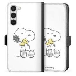 DeinDesign Galaxy S23+ Handy Klapph&uuml;lle Handyh&uuml;lle aus Kunst Leder schwarz Flip Case Snoopy Love Peanuts Sideflip mit Lasche