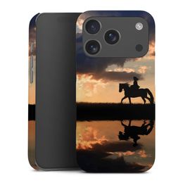 DeinDesign iPhone 17 Pro Handy Premium Case Smartphone Handyh&uuml;lle Schutzh&uuml;lle matt Sunset Horseback Riding Horse Premium Case