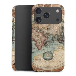 DeinDesign iPhone 17 Pro Handy Premium Case Smartphone Handyh&uuml;lle Schutzh&uuml;lle gl&auml;nzend Vintage Map World Map Premium Case