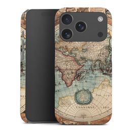 DeinDesign iPhone 17 Pro Handy Premium Case Smartphone Handyh&uuml;lle Schutzh&uuml;lle matt Vintage Map World Map Premium Case