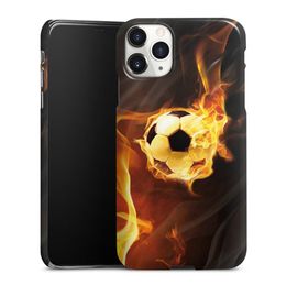 DeinDesign iPhone 11 Pro Max Handy Premium Case Smartphone Handyh&uuml;lle Schutzh&uuml;lle gl&auml;nzend Ball Fire Soccer Premium Case