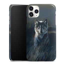 DeinDesign iPhone 11 Pro Max Handy Premium Case Smartphone Handyh&uuml;lle Schutzh&uuml;lle gl&auml;nzend Nature Painting Wolf Premium Case