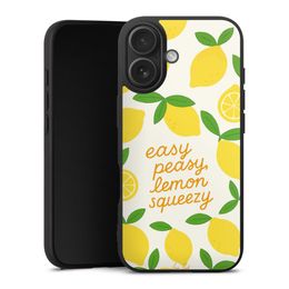 DeinDesign iPhone 17 Handy Premium Silikon H&uuml;lle Handyh&uuml;lle schwarz Case Spruch Statement Lemon Silikon Premium Case