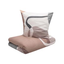 Ibena Satin-Bettwäsche-Set ''Mauve'' in Beige/ Grau - 44% | Größe 135x200 cm | Bettwaesche-bettwaren