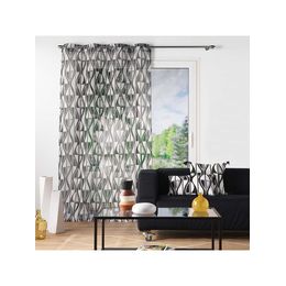 Douceur d'int&eacute;rieur Douceur d'int&eacute;rieur Gardine "Ikaris" in Schwarz/ Wei&szlig; - 54% | Gr&ouml;&szlig;e 140x240 cm | Gardinen-vorhaenge
