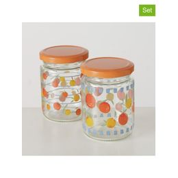 Boltze 2er-Set: Vorratsgl&auml;ser "Fruits" in Gelb/ Orange - 240 ml - 30% | Aufbewahren-servieren
