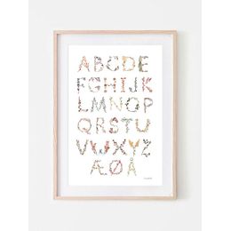mushie Kunstdruck "Alphabet Danish" in Wei&szlig;/ Bunt - (L)29,7 x (B)42 cm - 29% | Wanddekoration