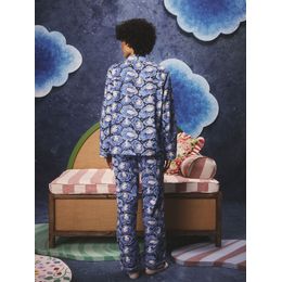 Cath Kidston Pyjama 'Moomins' Damen Gr&ouml;&szlig;e L blau / nachtblau / wei&szlig; Winterkleid