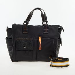 Schwarze Henkeltasche mit Logo-Details