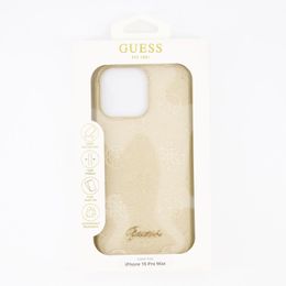 Guess Goldfarbene Handyhülle für iPhone 15 Pro Max mit Logomuster
