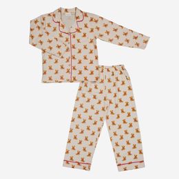 Sense Organics Beigefarbenes Pyjamaset aus Hemd und Hose