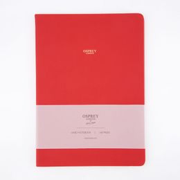 Rotes liniertes Notizbuch A4