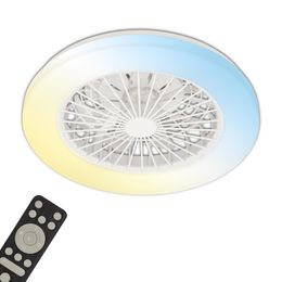 Brilo LED-Deckenleuchte mit Ventilator CCT weiß Ø 48,5 cm