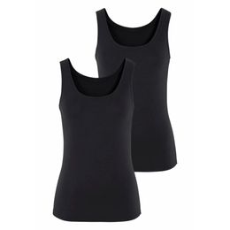 Vivance Tanktops (2 St&uuml;ck) aus Baumwoll-Stretch Damen Gr&ouml;&szlig;e M schwarz