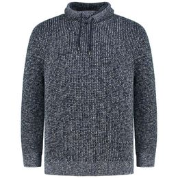 Große Größen Ragman Grobstrickpullover aus Baumwolle Farbe blau/weiß Größe: 3XL