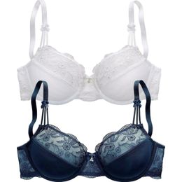 Nuance by Lascana Damen B&uuml;gel-BH, marine+wei&szlig;, Gr&ouml;&szlig;e 80C