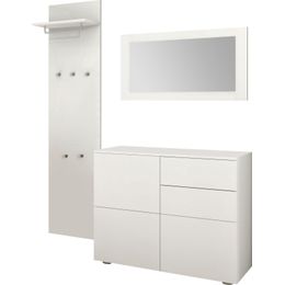 borchardt Möbel Garderoben-Set BORCHARDT MÖBEL "Rova", weiß (weiß matt, weiß hochglanz), B/H/T: 133cmcm x 160cmcm x 35cmcm, Kastenmöbel-Sets, (3-tlg.)