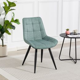 Esszimmerstuhl Duo Collection "Iris Esszimmerstuhl, 4er-Set", grün (mint, schwarz), B:55cm H:85cm T:61cm, Polyester, Stühle, robuster Stoffbezug, gesteppte Polsterung, bis 110 kg belastbar