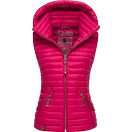 Steppweste Navahoo "Shadaa", Damen, Gr. XS (34), pink (fuchsia), Oberstoff: 100% Nylon, Futter: 100% Polyester, Wattierung: 100% Polyester, tailliert hüftbedeckend, Westen, stylische ärmellose Damen Weste mit Kapuze