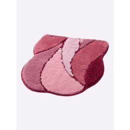 Badematte Hagemann Gr. 4, rosa (altrosa), WC-Vorleger wellenförmigmit Ausschnitt (50cm x 50cm), 1 Stk., Badematten