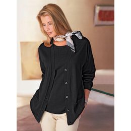 Strickpullover CLASSIC "Twinset", Damen, Gr. 38, schwarz, 100% Polyacryl, unifarben, figurumspielend, Pullover Twinset