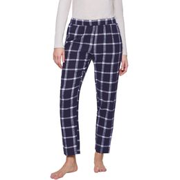 Loungehose Triumph "Mix & Match Tapered Trouser Flannel 02 X", Damen, Gr. 40, N-Gr, grau (grau combination), Flanell, Obermaterial: 100% Baumwolle, lang, Hosen Loungehose, angenehm weich, Karo-Muster