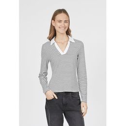 Sisters Point Longsleeve in Wei&szlig;/ Schwarz - 63% | Gr&ouml;&szlig;e XL | Damen-tops