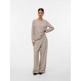 V&eacute;ro Moda Vero Moda Longsleeve in Rot/ Beige - 70% | Gr&ouml;&szlig;e XS | Damen-tops