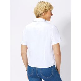 Hemdbluse Casual Looks, Damen, Gr. 38, wei&szlig;, 50% Baumwolle, 50% Polyester, unifarben, Blusen Hemdbluse