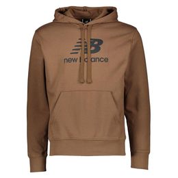 New Balance Hoodie "Essentials Stacked" in Braun - 41% | Größe M | Herren-sweatshirts-jacken